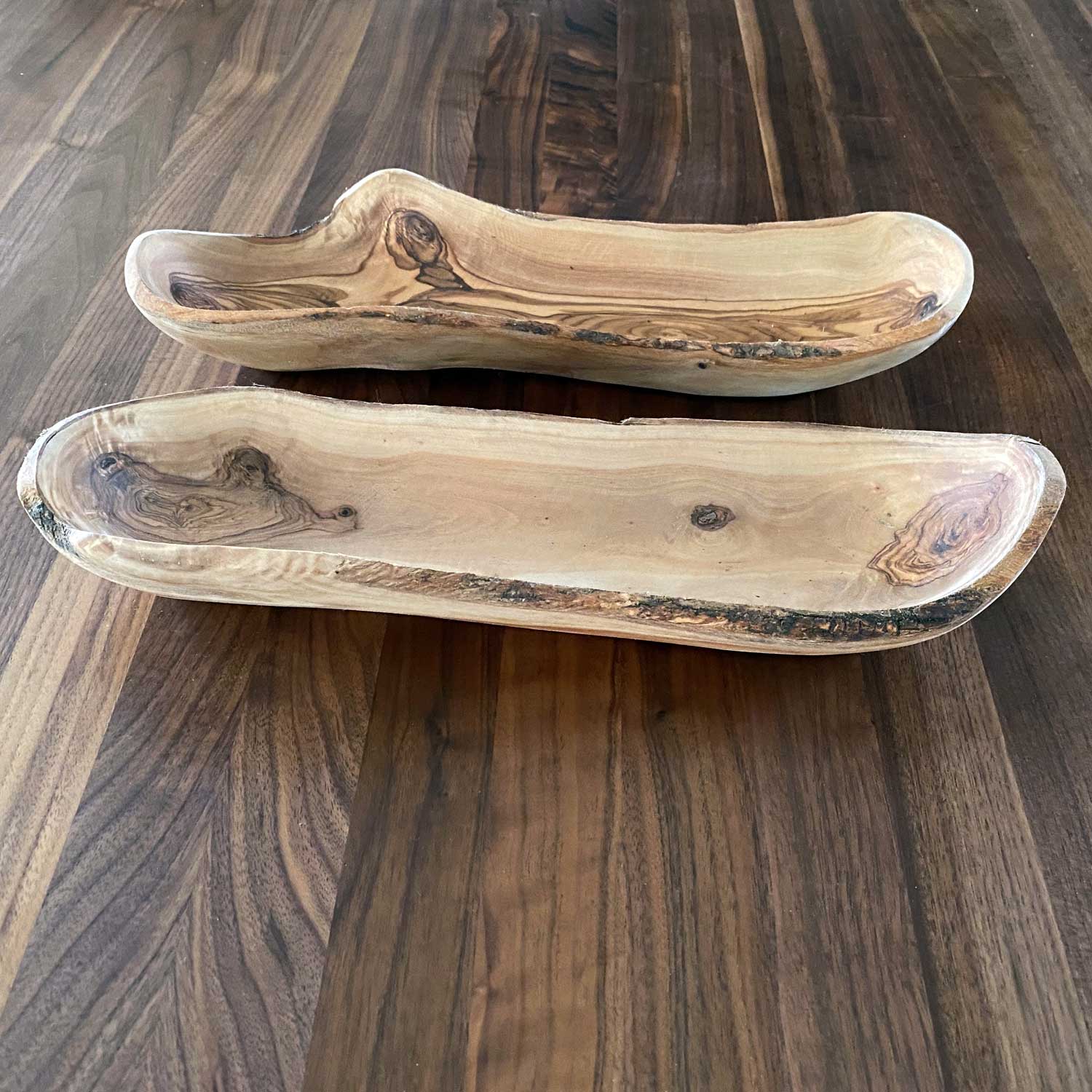Rustic Long Bread Bowl 13 - 15 inches Made of Olive Wood – Lostwestern
