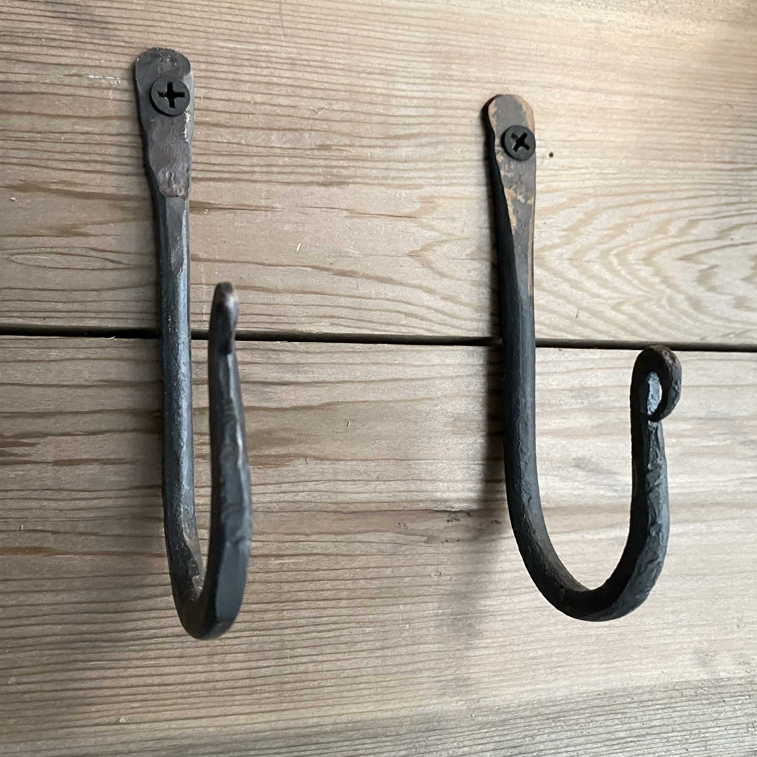 Rustic Hammer Forged Iron Wall Hooks - 4 Inch - 3 Pack – Lostwestern